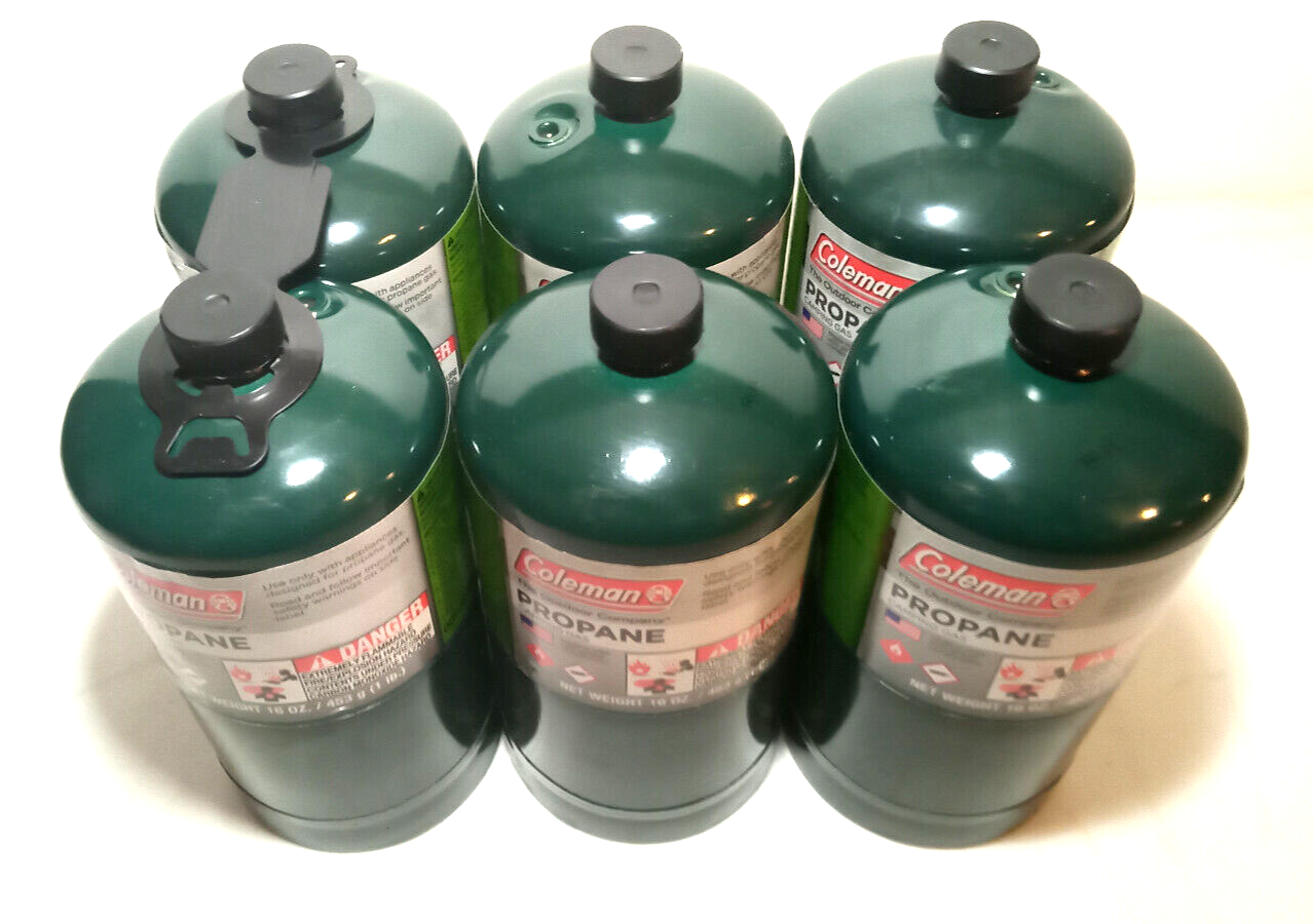 Empty - No Gas! (6-Pack) Coleman 1 lb Propane Tanks, 16 oz ea, (Use for ...