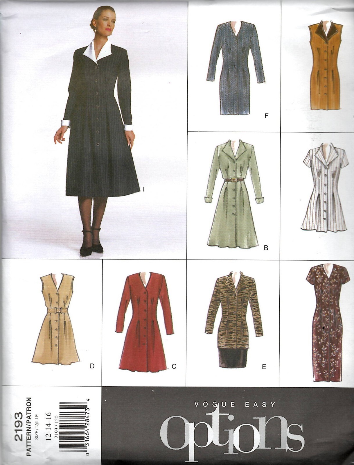 Vogue Easy Options Sewing Pattern-Dress, Tunic, Skirt | eBay