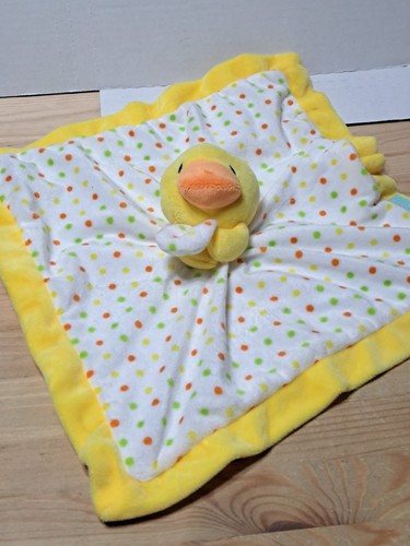 Jafra Yellow Duck Polka Dot Lovey Security Blanket Baby Toy 13" Plush ...
