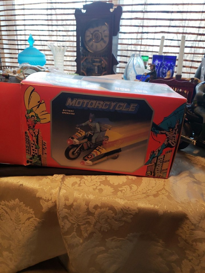 superRare NIB late 70's Motorized Batman And Robin Motorcycle/Sidecar ...