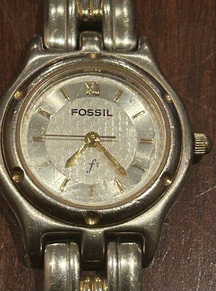 Fossil F2 Women's Two-Tone Link Bracelet Watch ES-8647 Quartz | eBay