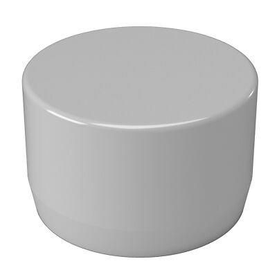 3/4" External Flat PVC Cap, Gray (10-PK) FORMUFIT Furniture Grade, Made ...