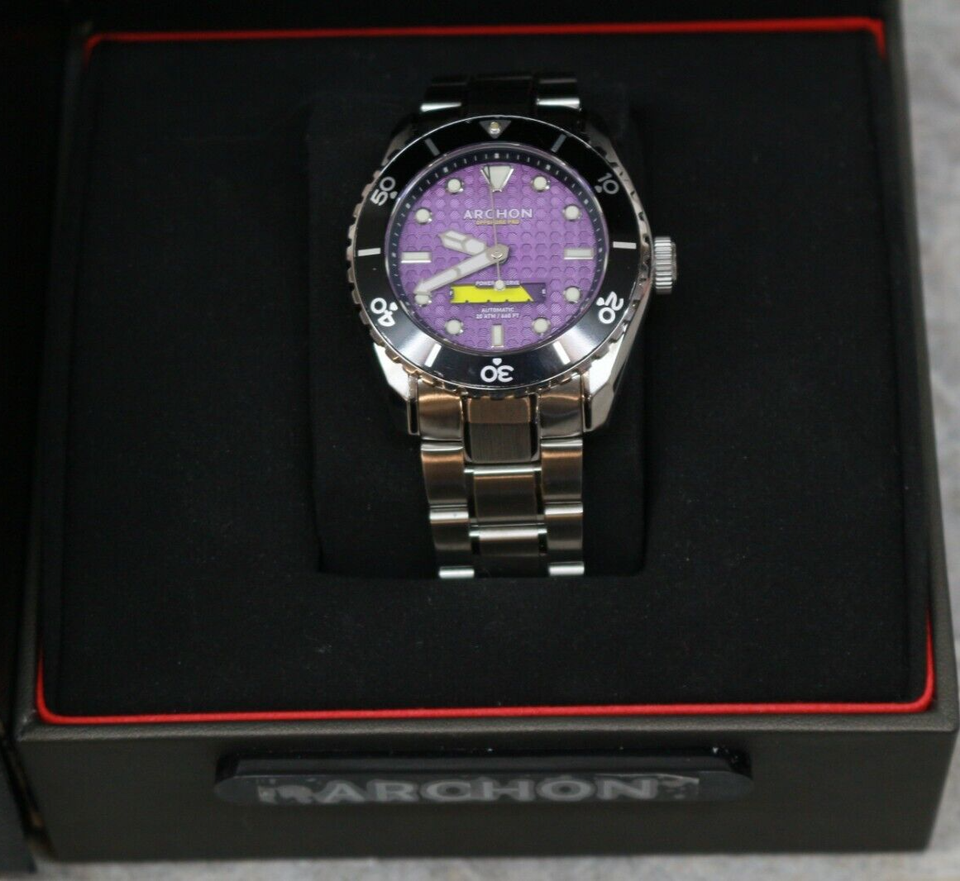 Archon Watch Offshore Pro 7 Purple Dial Automatic Stainless | eBay