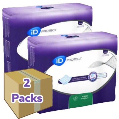 CASE SAVER PACK ID Expert Protect Super 2 Packs Of 30 INCONTINENCE AIDS ...
