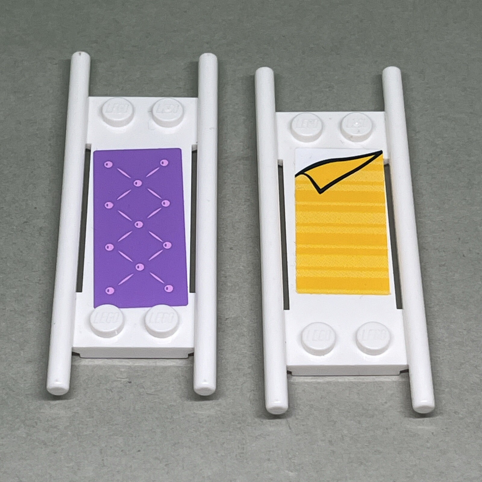 Lego 2 White Stretcher 93140pb001 93140pb002 Friends Minifigure Purple ...