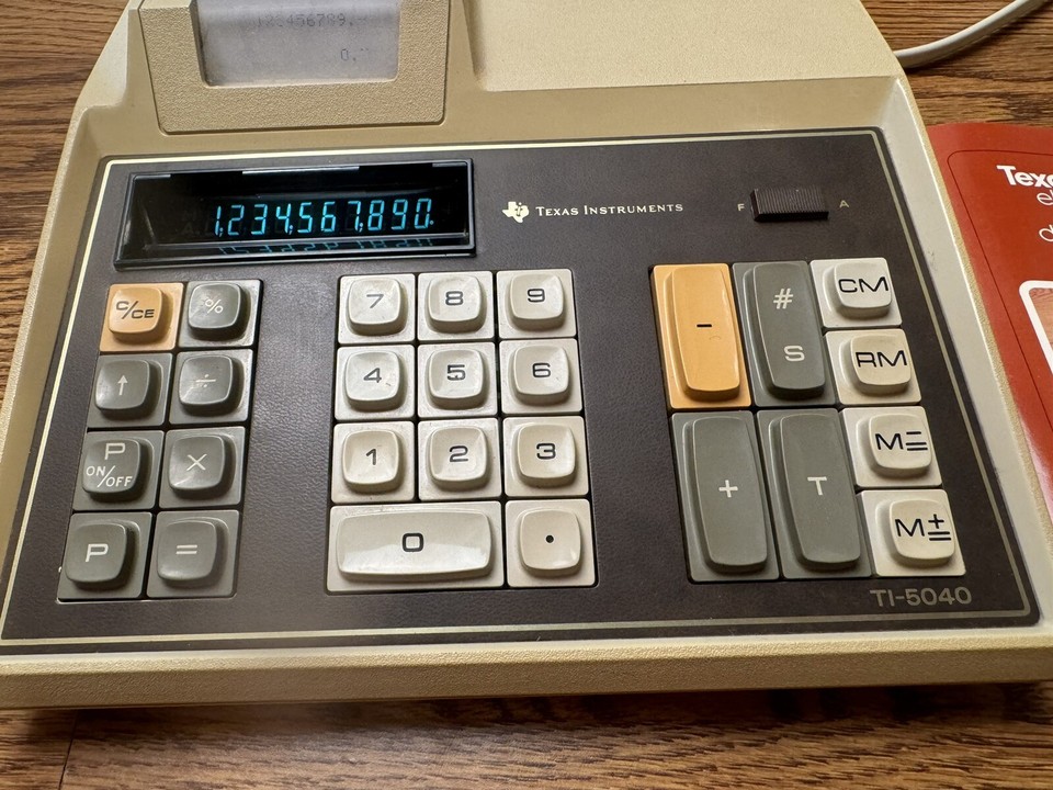 Vintage Texas Instruments TI-5040 Thermal Printing Calculator. Includes ...