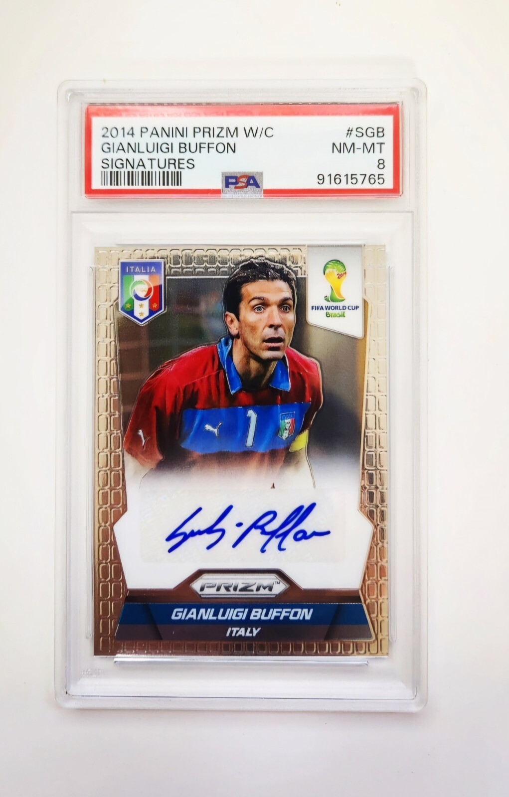 2014 panini prizm world cup gianluigi buffon autograph auto psa8 rare ...