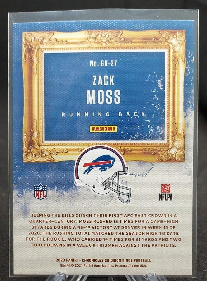 2020 Panini Chronicles Gridiron Kings Zack Moss | Rookie Card | No. GK ...
