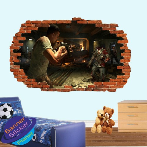 COD ZOMBIES GAME ACTION WALL STICKER 3D ART POSTER ROOM DECOR DECAL ...