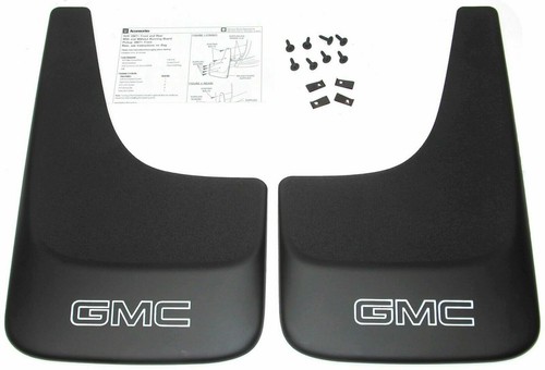 2014-2018 GMC Sierra Rear Splash Guards Flat Black 19213394 w/ GMC Logo ...