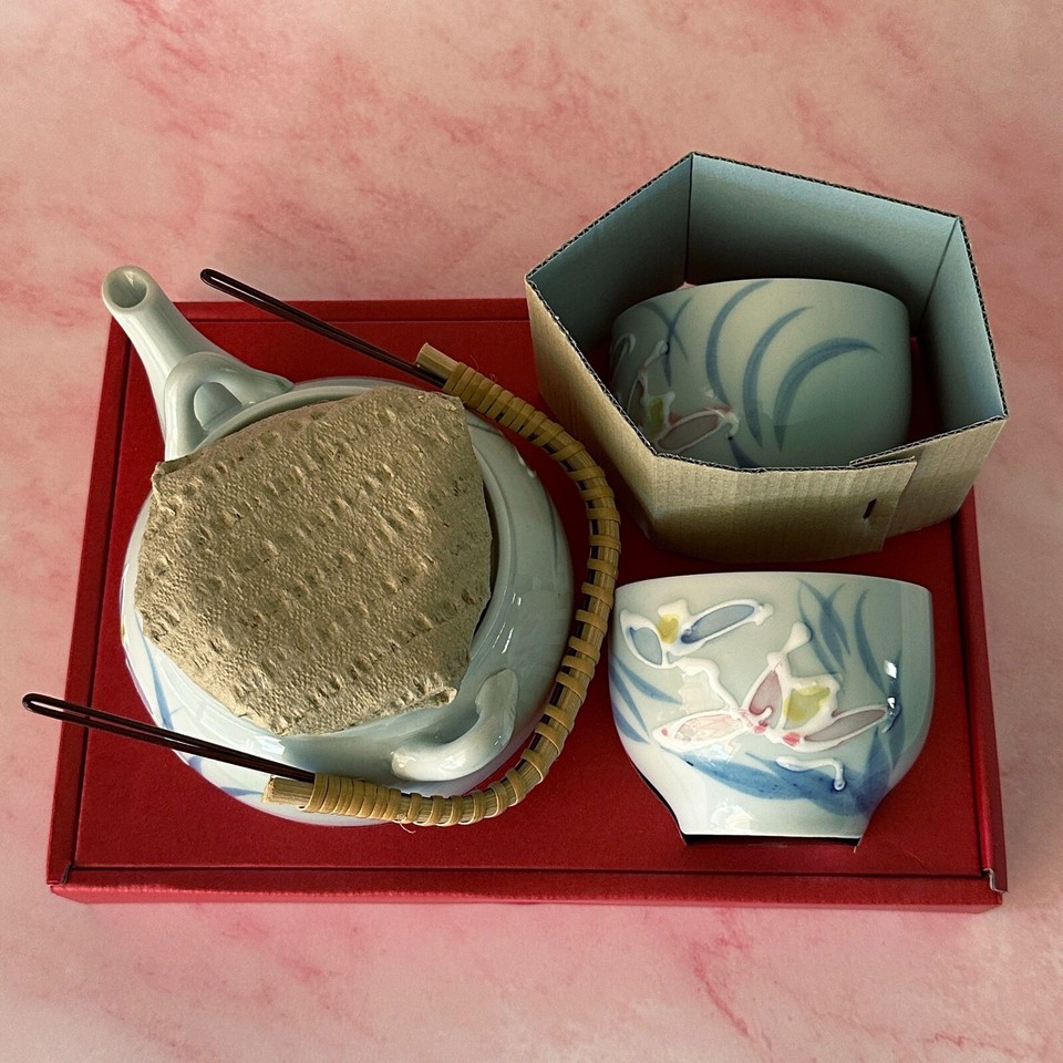 Nakagama Japan Tea Pot & Cup Set Blue Floral Ghibli Porcelain - New | eBay