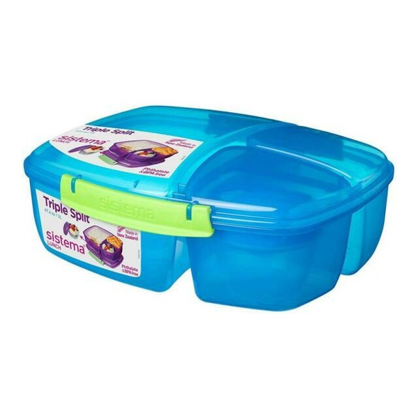 4x Sistema Lunch Triple Split Lunch Boxes With Yoghurt Pot 2 L for sale ...