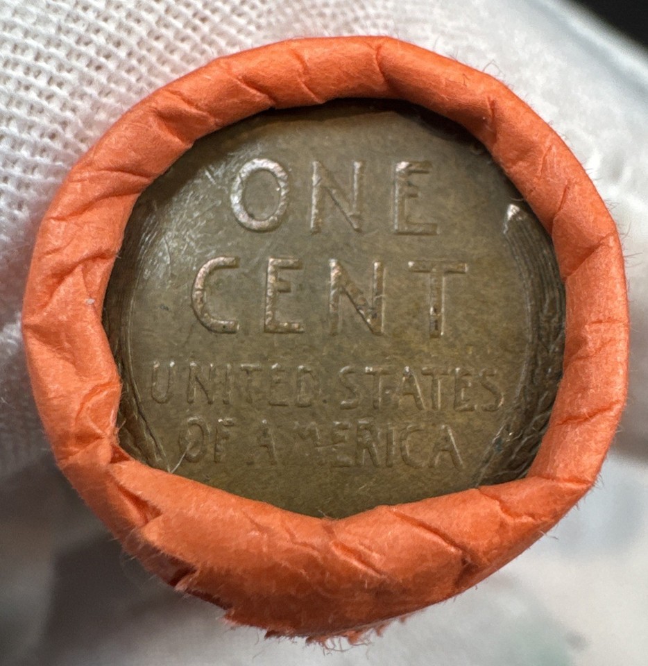 OBW Bank wrapped penny roll 1903 Indian Head & Wheat Penny Reverse End ...