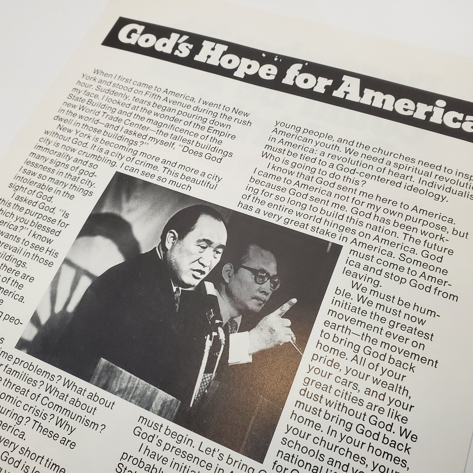 Vintage 1970s Rev Sun Myung Moon Unification Church Day of Hope SF ...