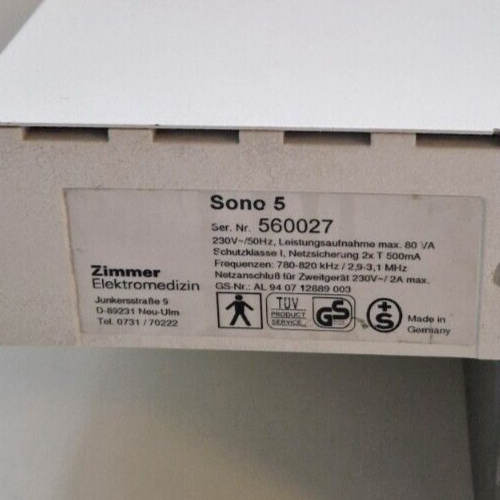 Zimmer Medical Technology Sono 5. Serial # 560027 | eBay