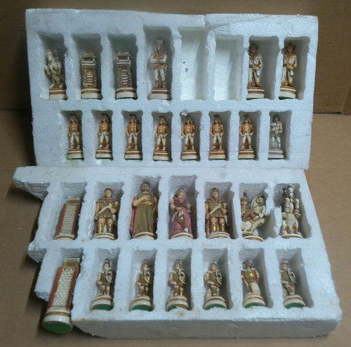 Roman Empire vs Barbarian Theme Chess Pieces – 28 Pieces (Missing 4) | eBay