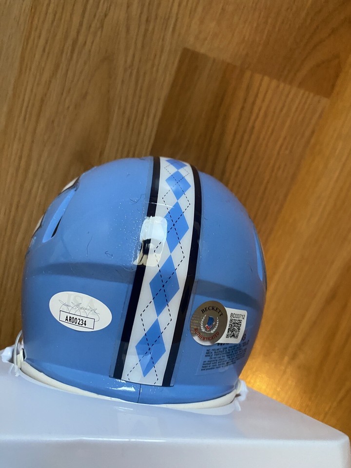 SAM HOWELL & Drake Maye SIGNED AUTOGRAPH UNC TARHEELS MINI HELMET ...