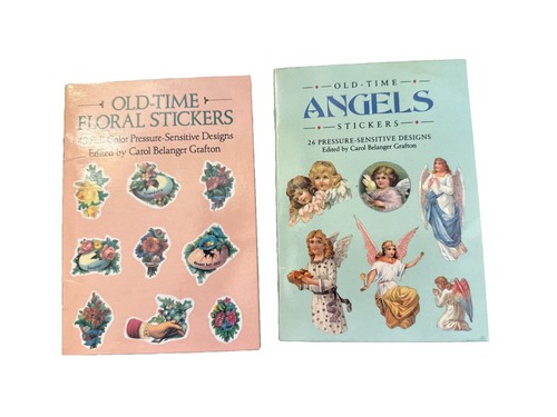 Vintage Full Color OLD TIME STICKERS S.B.GRAFTON 11 Floral + 22 Angels ...