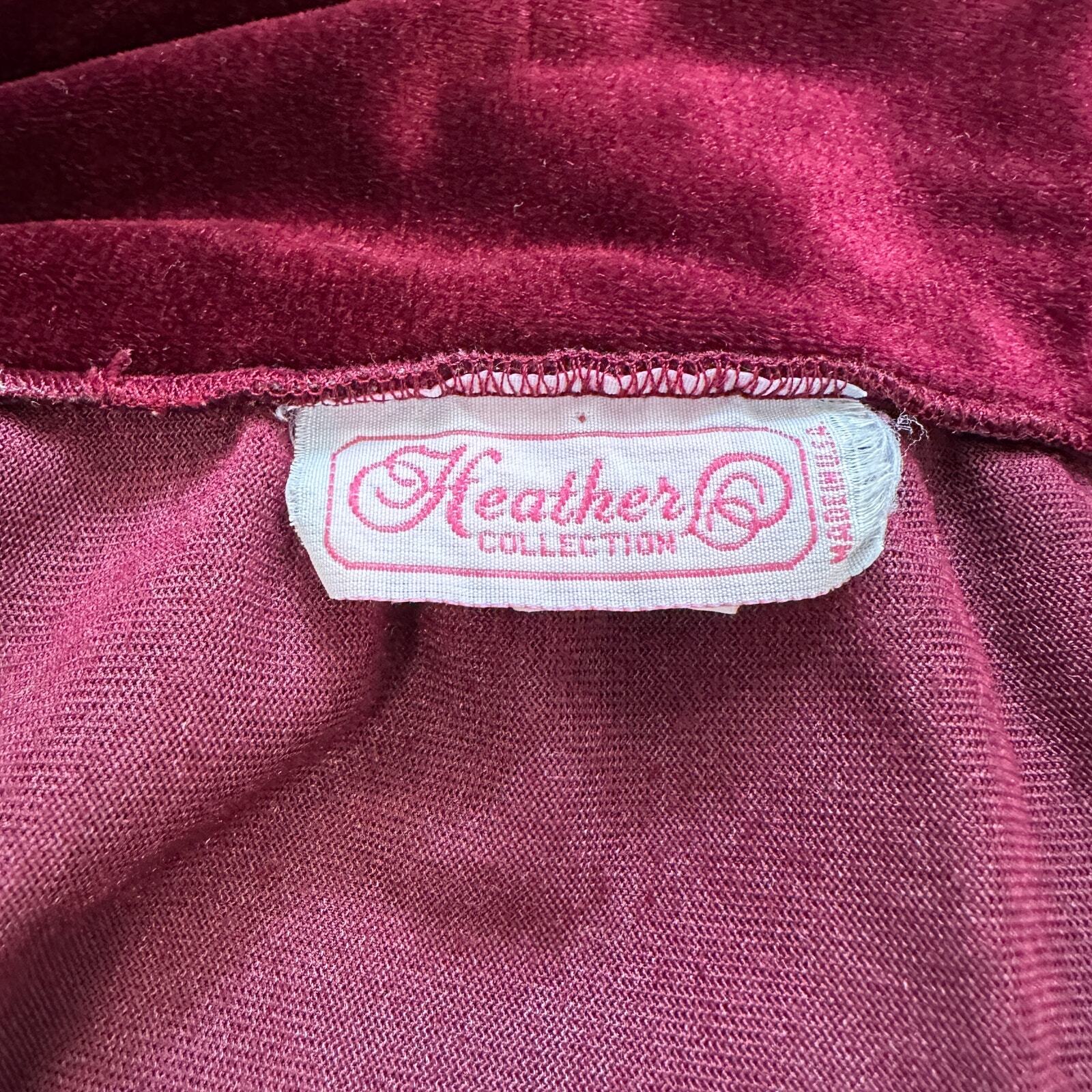 Vintage Velour Dressing Gown Sleepwear 1970s Zips Medium Heather Collection | eBay