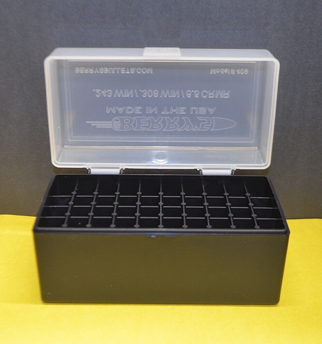 2 x BERRY'S PLASTIC STORAGE AMMO BOX CLEAR COLOR 308/243 ACP 50 rd | eBay