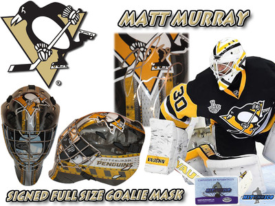 MATT MURRAY Signed PITTSBURGH PENGUINS Full Size GOALIE MASK w/COA #30 ...