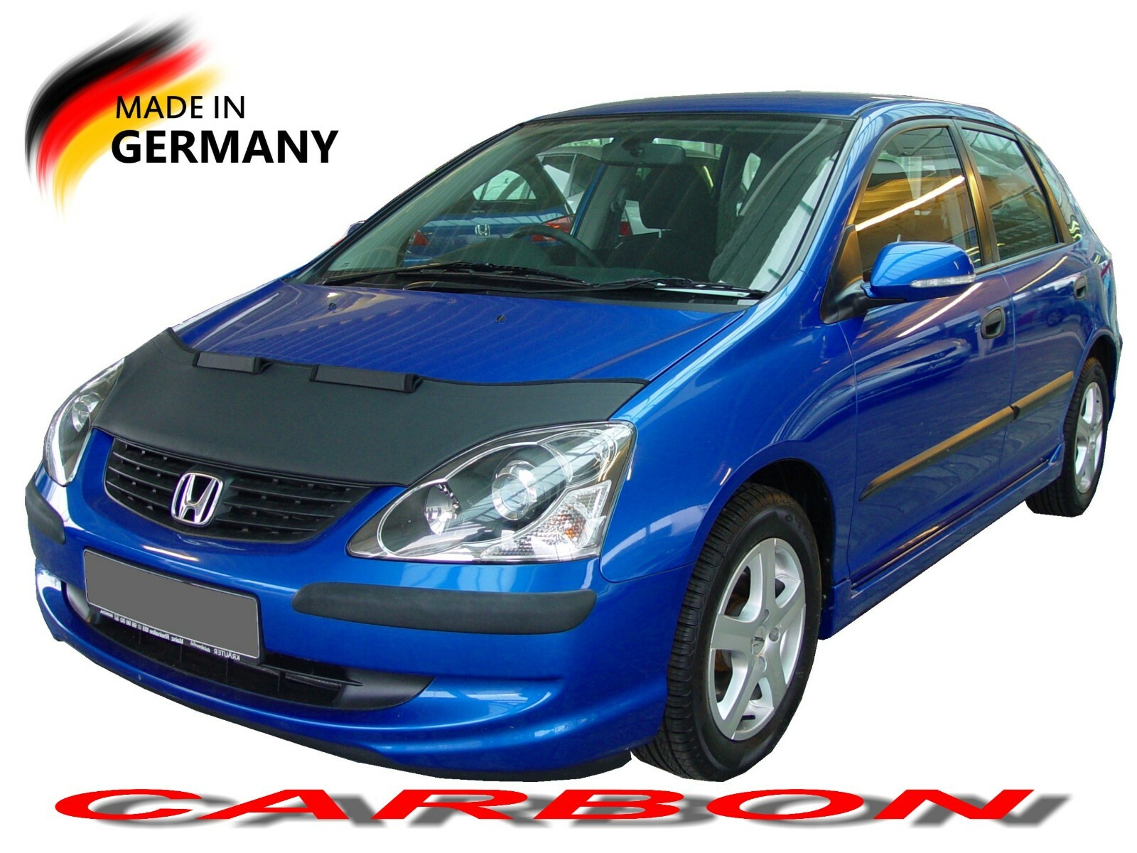 2002-2005 Honda Civic EP3 CAR CARBON LOOK Hood Bonnet Bra Front Mask ...