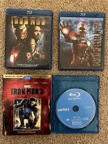 Iron Man Trilogy (Blu-ray Discs ONLY) NEVER VIEWED! SEE DETAILS/PHOTOS ...