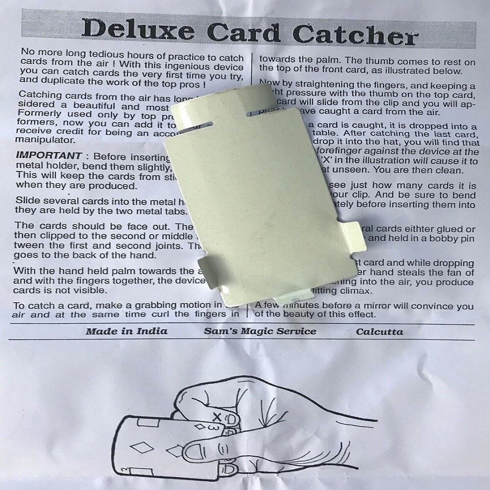 Deluxe Card Catcher Gimmick Cards Appear Produce from Hand Palm Real ...