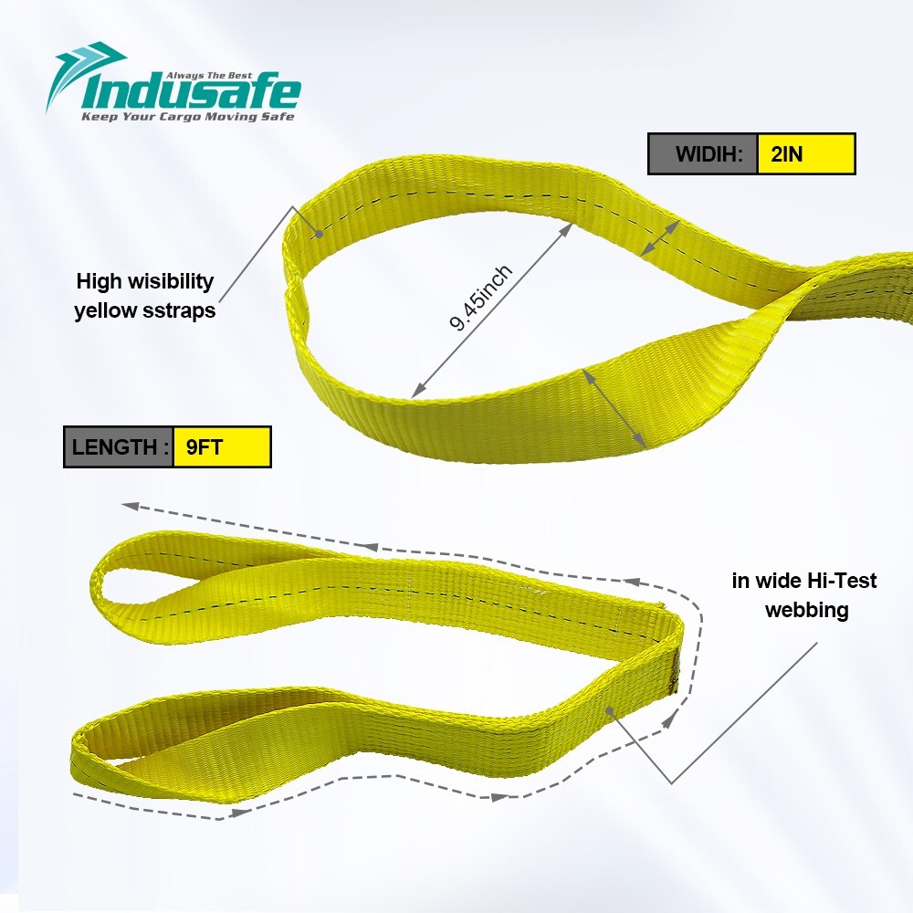2 Pack 2"x6' Moving Lifting Rigging Straps Industrial Web Sling Max ...