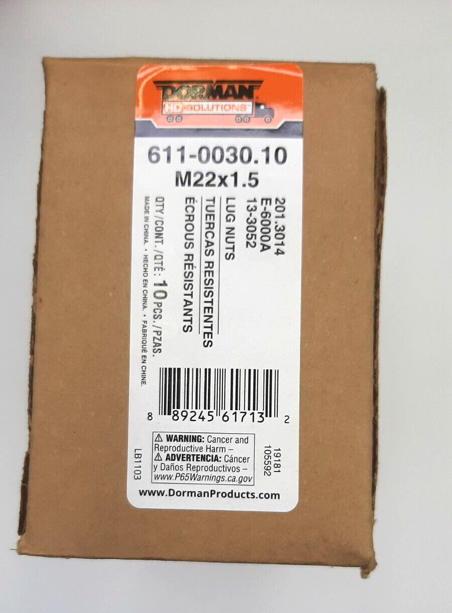 BOX OF 10 DORMAN 22MM x 1.5 HEAVY DUTY LUG NUTS 611-0030.10 | eBay