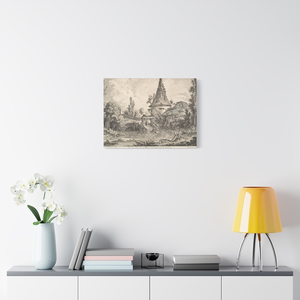 Quentin Pierre Chedel - View of Tower near Blois - Canvas Wall Art | eBay
