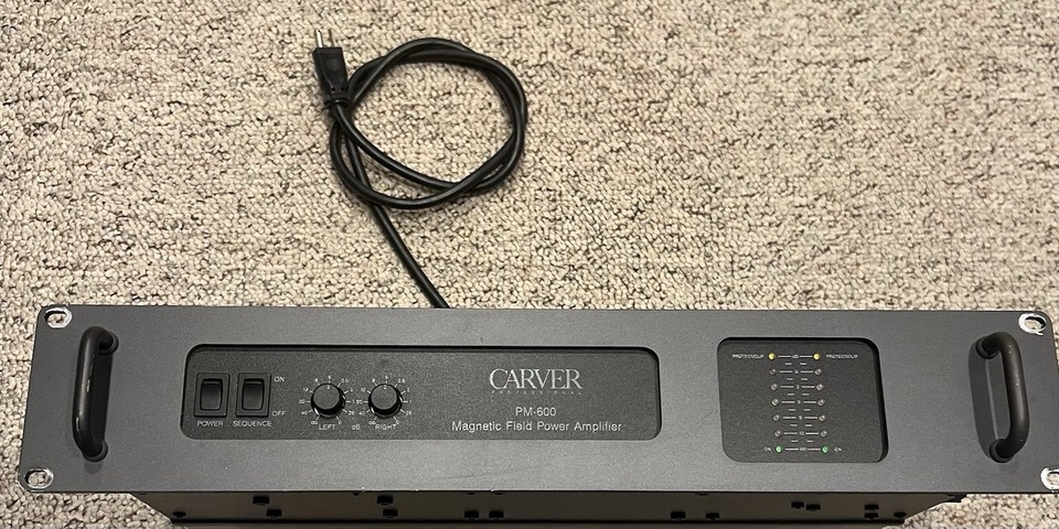 Carver PM-600 Power Amplifier 2 Channel 300W XLR 1/4" TS Banana Speaker ...