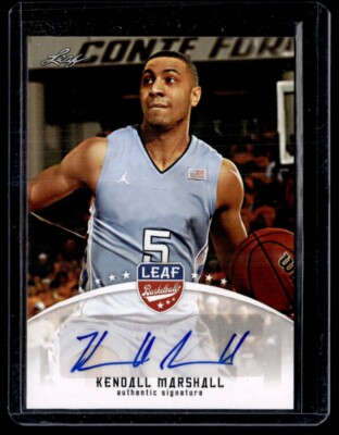 2012-13 Leaf Signature Series Kendall Marshall Auto North Carolina Tar ...