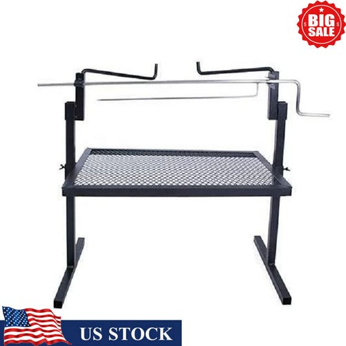 BBQ Heavy Duty Adjustable Outdoor Camping Rotisserie Grill Spit 16x24 ...