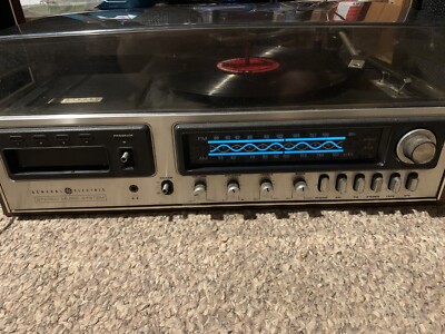 Vintage GE SC3205A stereo music system turntable 8 track AM/FM radio ...