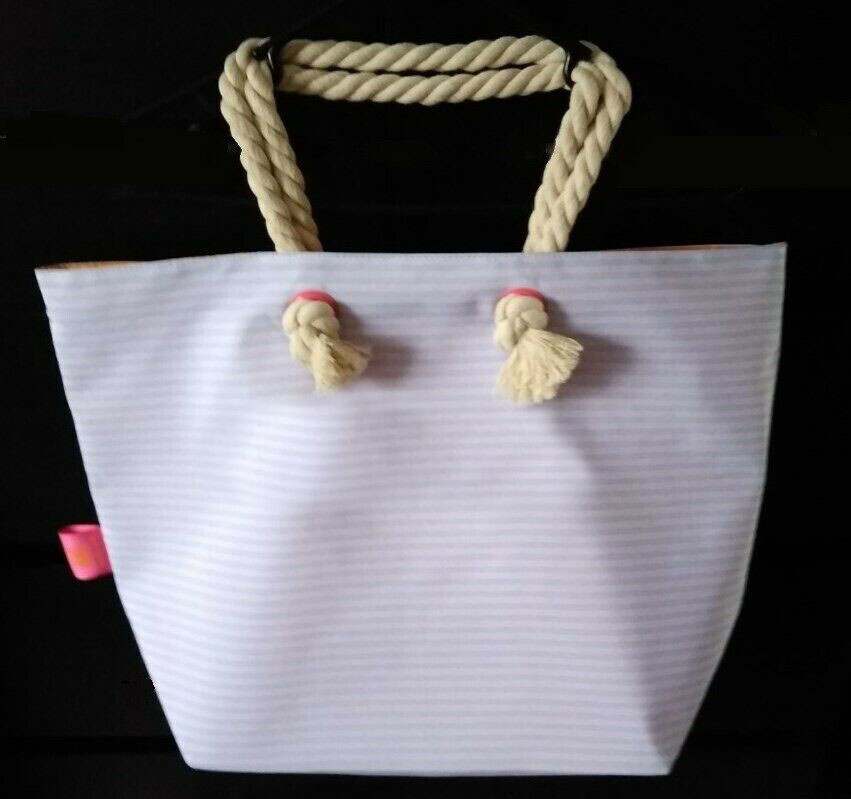 Mugler Angel TOTE Hand shoulder Bag tote light baby blue stripes white ...
