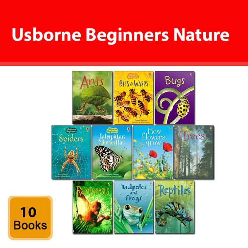 Usborne Beginners Nature 10 Books Set Ants, Bugs, Spiders, Tree ...