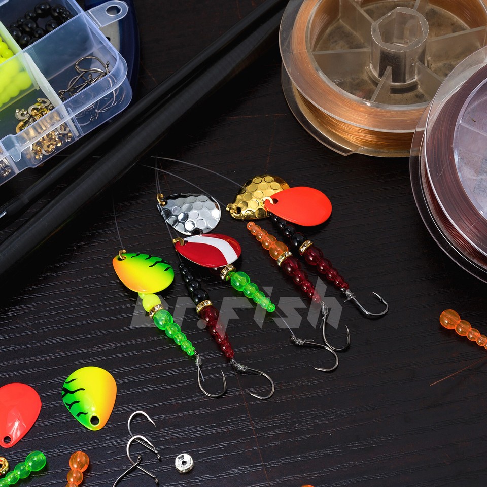 164x Fishing Rig Making Kit Inline Spinner Colorado Trolling Lure Trout ...