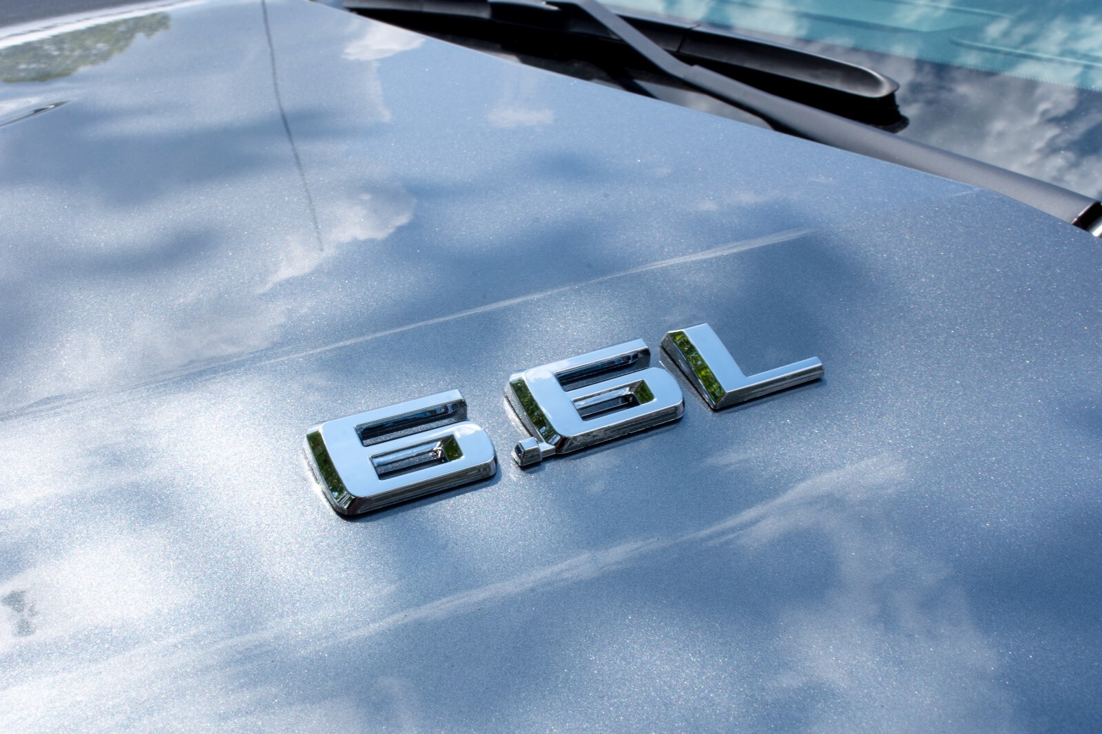 2x 6.6L L8T V8 Hood liter gas Emblem Engine Badge Chevrolet Silverado ...