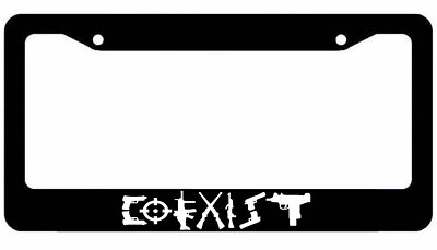Coexist Black License Plate Car Frame 2nd Amendment Gun Rights | eBay