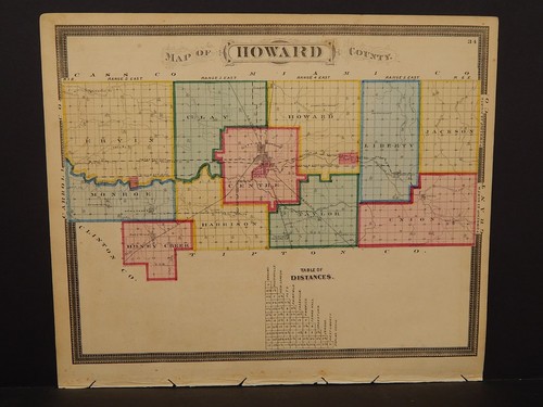 Indiana Howard County Map 1877 Y12#99 | eBay