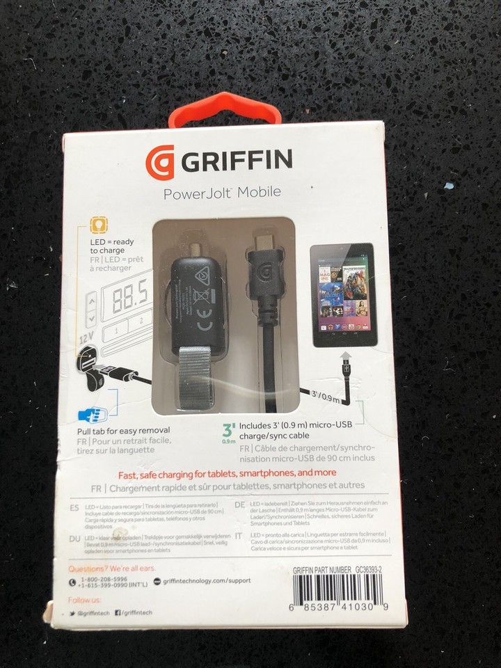 Griffin PowerJolt Mobile Select Series 10W Ultra-Compact Car Charger ...