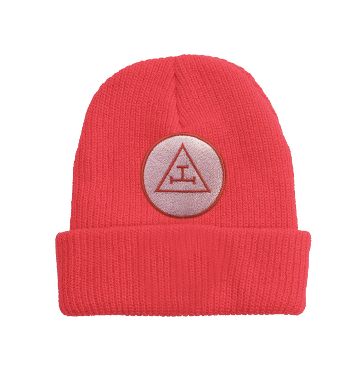 Royal Arch Masonic Beanie Cap. Red Winter Hat - Triple Tau Royal Arch ...