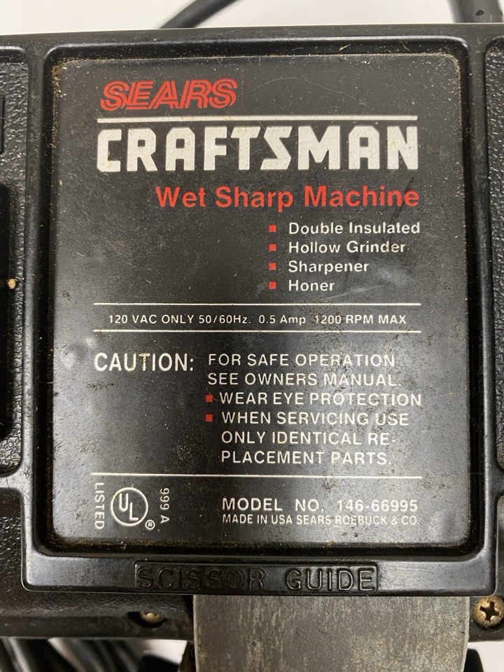 Vintage SEARS Craftsman Wet Sharp Machine 146-66995 See VIDEO Runs!! | eBay