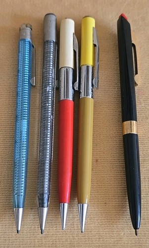 Vintage Scripto Mechanical Pencil Lot 4 Pencils, Pen, 1 6 Box of Lead ...