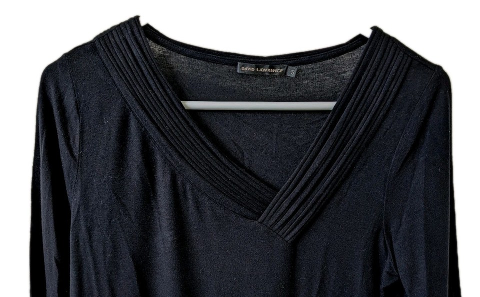 DAVID LAWRENCE Women Sz S 8/10 Asymmetric Top Black Stretch Short ...