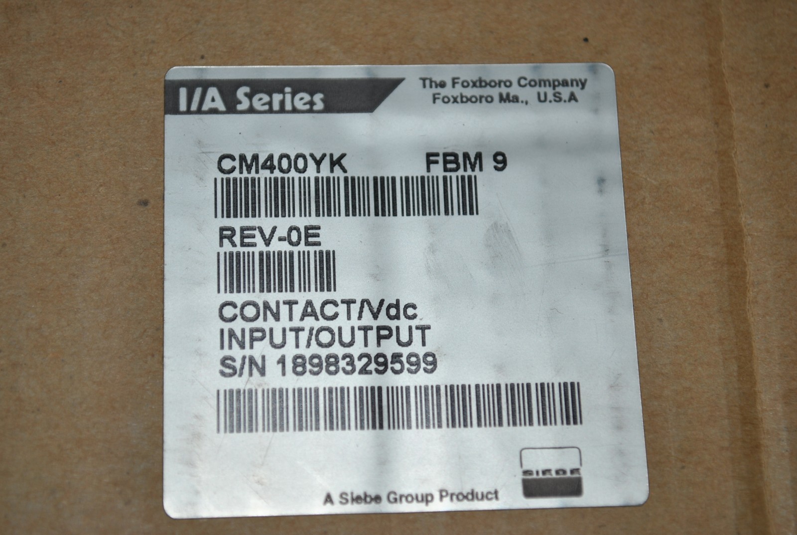 FOXBORO I/A SERIES CM400YK FBM9 REV-0E CONTACT/VDC INPUT/OUTPUT NEW IN ...