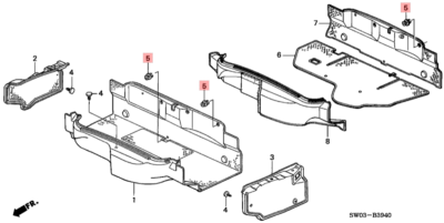 HONDA ACURA GENUINE OEM NSX Trunk Lining Clip Trunk Floor Mat ☆ 90677 ...