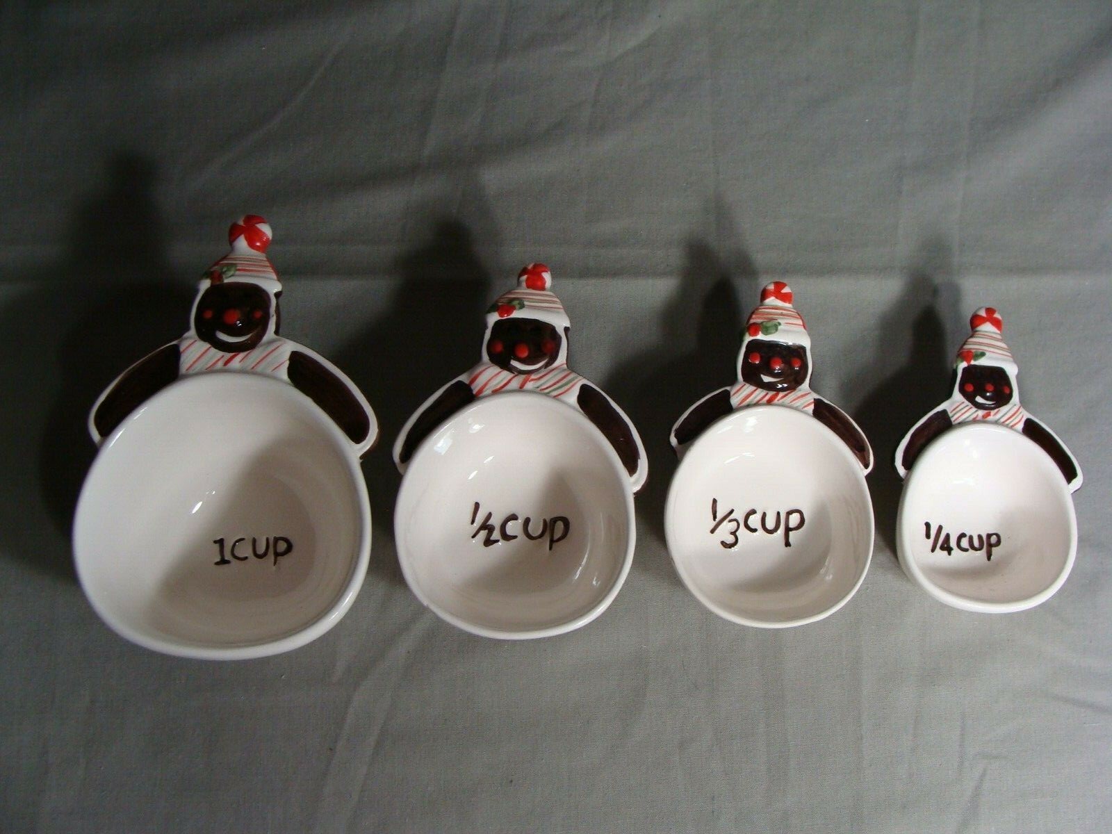 Tien Hsing Int'l Ceramic Gingerbread Men Measuring Cups = 1,1/2,1/3 & 1 ...