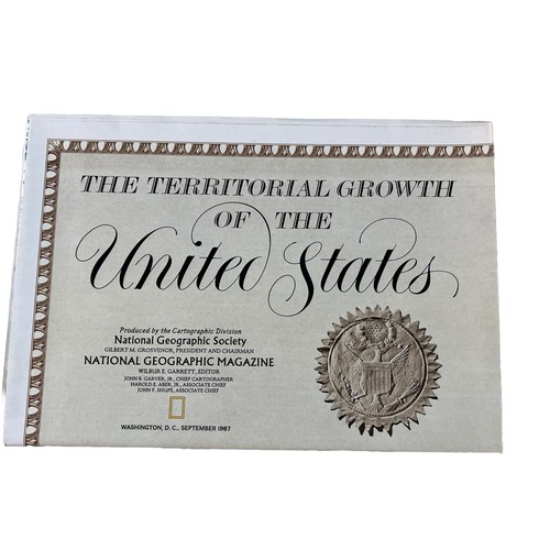 National Geographic Magazine 1987 Map Territorial Growth United States ...